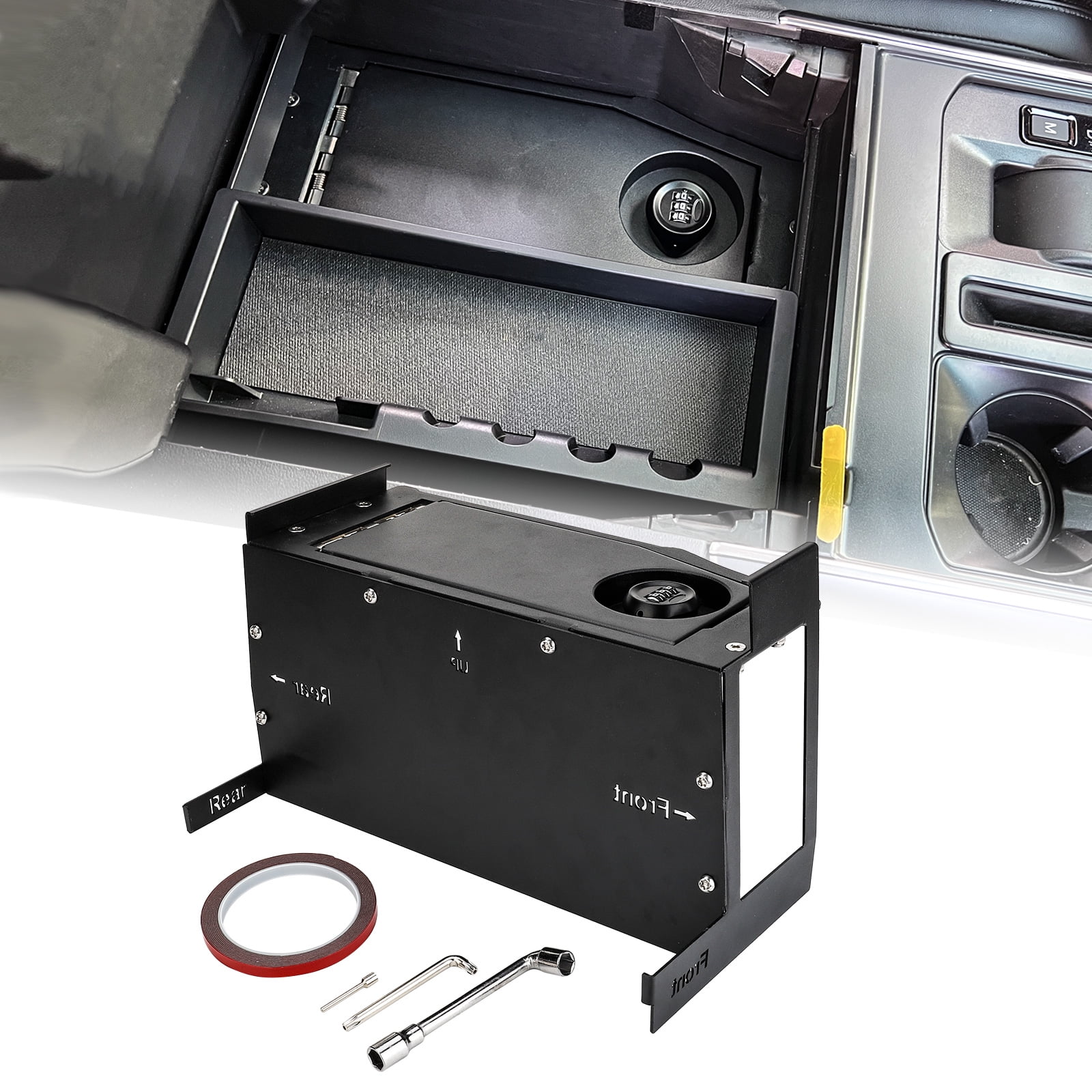 3mirrors Center Console Safe Gun Safe Box with Springs Hinge Compatible ...