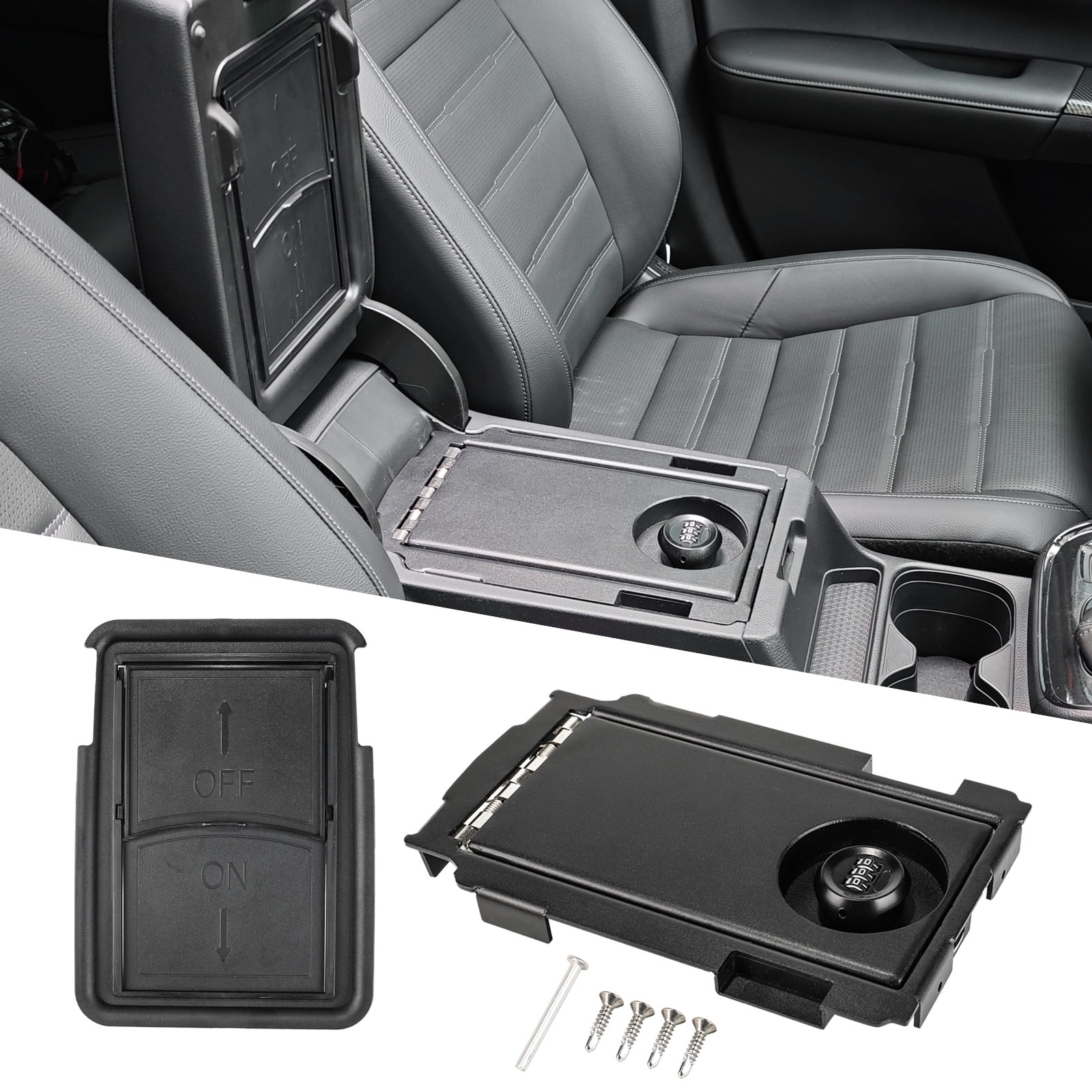 3mirrors Center Console Safe Gun Safe Box with Springs Hinge Compatible ...