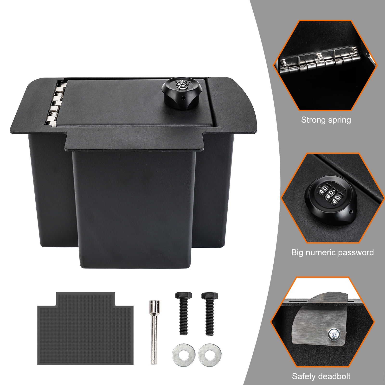 3mirrors Center Console Safe Gun Safe with Spring Hinges and Elliptical ...