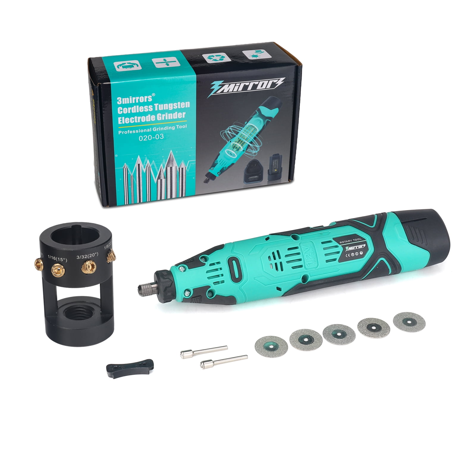3mirrors Cordless Tungsten Electrode Grinder Sharpener TIG Welding Tool ...