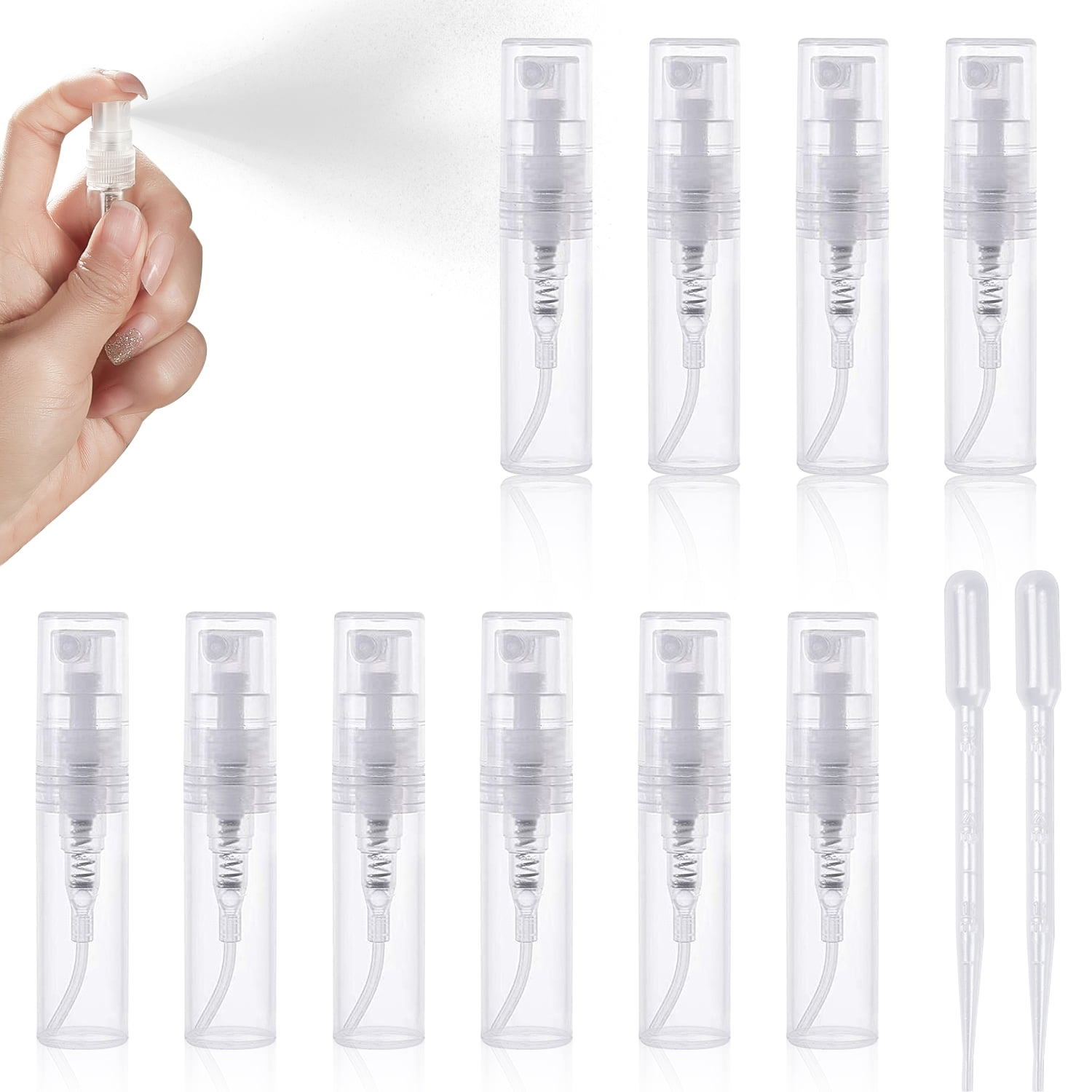 3ml Mini Spray Bottle, 10 Pack 3ml Mini Clear Plastic Spray Bottle ...