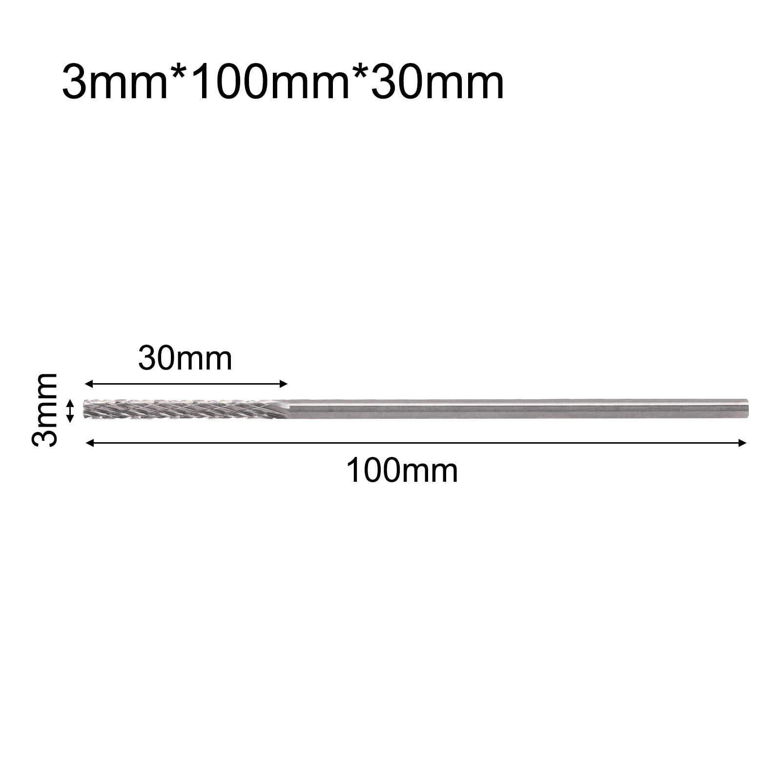 3mm 1/8 Long Shank Drawing Carbide Burs For Dremel Tool Milling Cutter ...