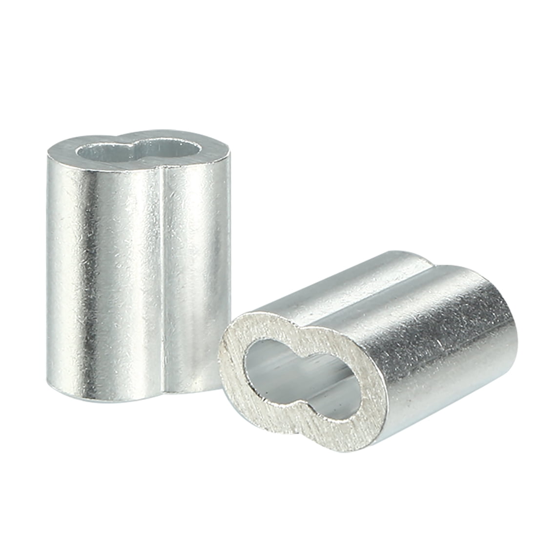 Aluminum 3mm 1/8-inch Cable Wire Rope Sleeves Clip Crimping Loop 100pcs ...
