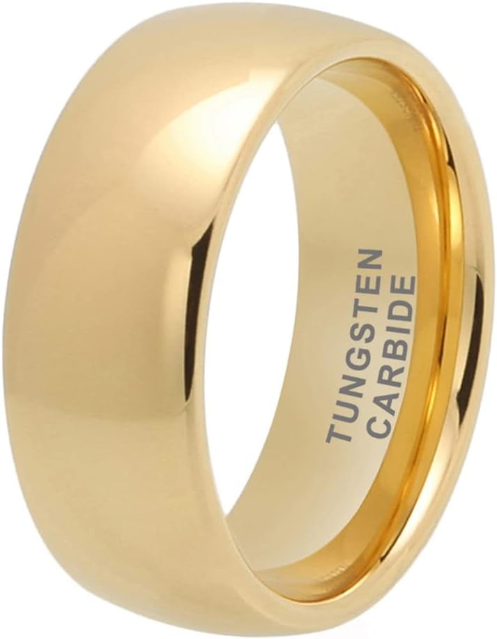 3mm - 10mm Gold Tungsten Rings for Men Women Couple Fashion Jewelry ...