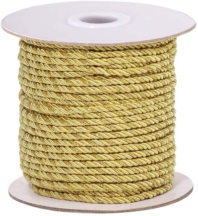 3mm / 35 Yards Metallic Twisted Cord Rope 3-Ply Decorative Rope Trim ...