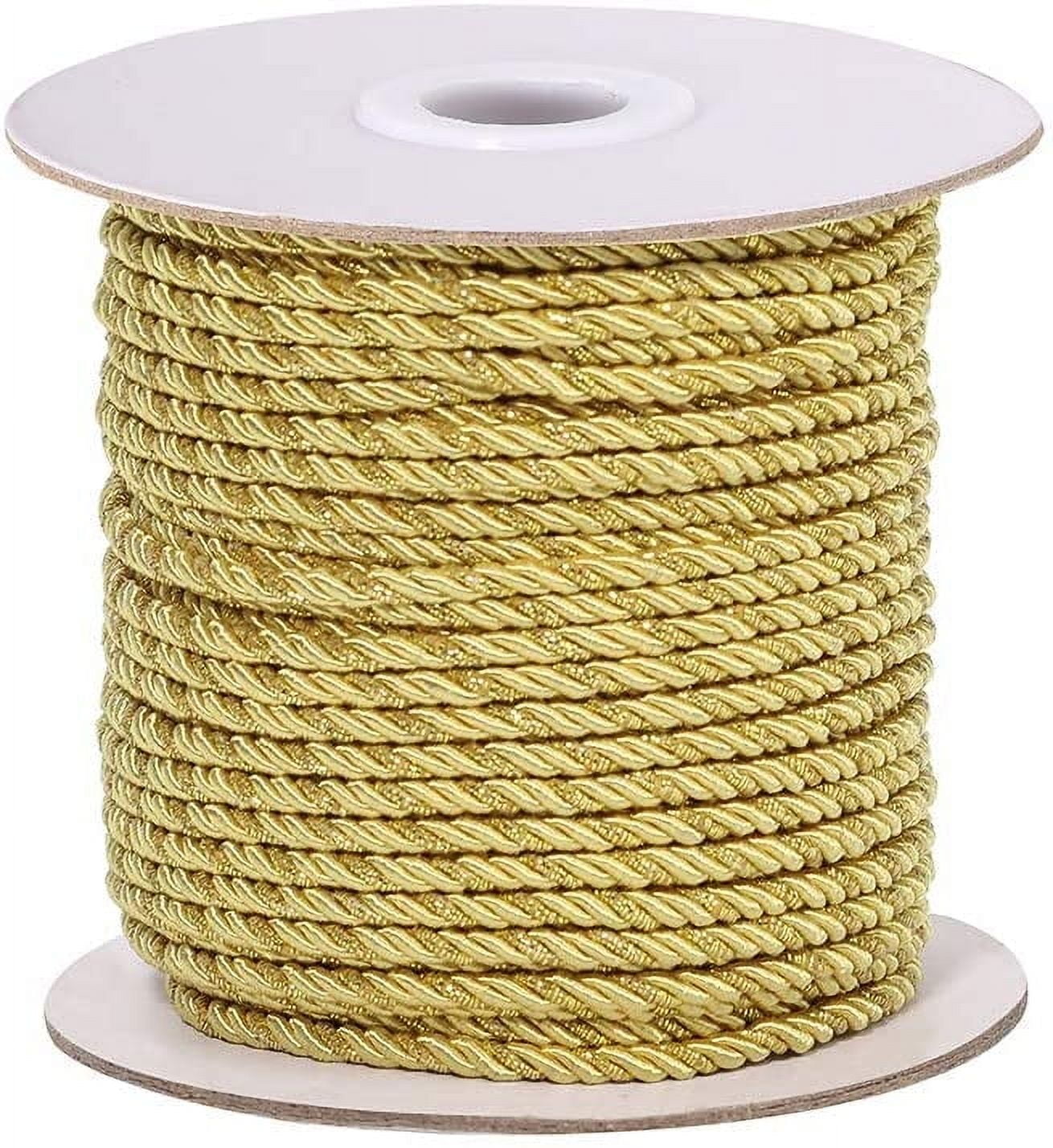 3mm / 35 Yards Metallic Twisted Cord Rope 3-Ply Decorative Rope Trim ...