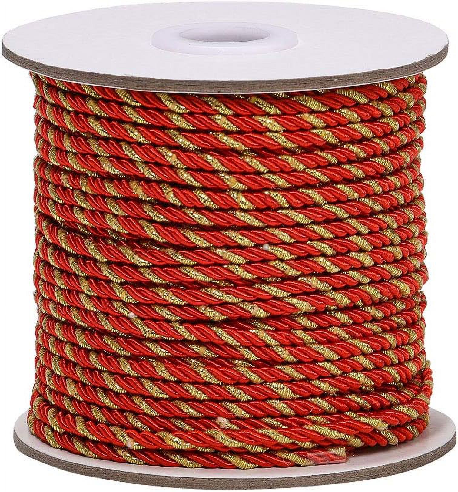 3mm / 35 Yards Metallic Twisted Cord Rope 3-Ply Polyester Twine Cord ...