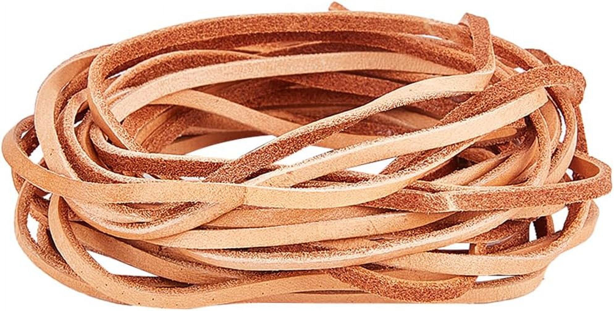 3mm Flat Leather Cord 5M Long Genuine Leather Strip 2mm Thick Cowhide ...