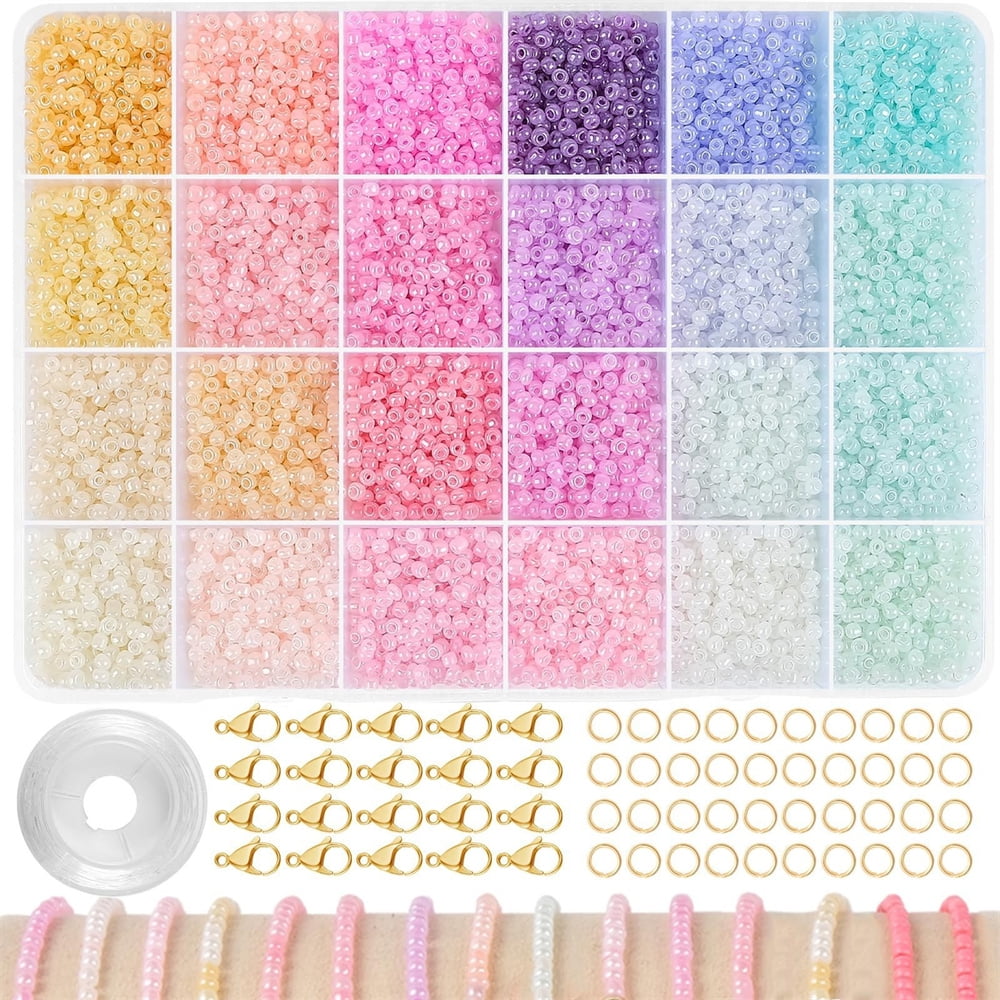 3mm Multi-Colored Small Glass Beads,Glass Beads for DIY Threading Set ...