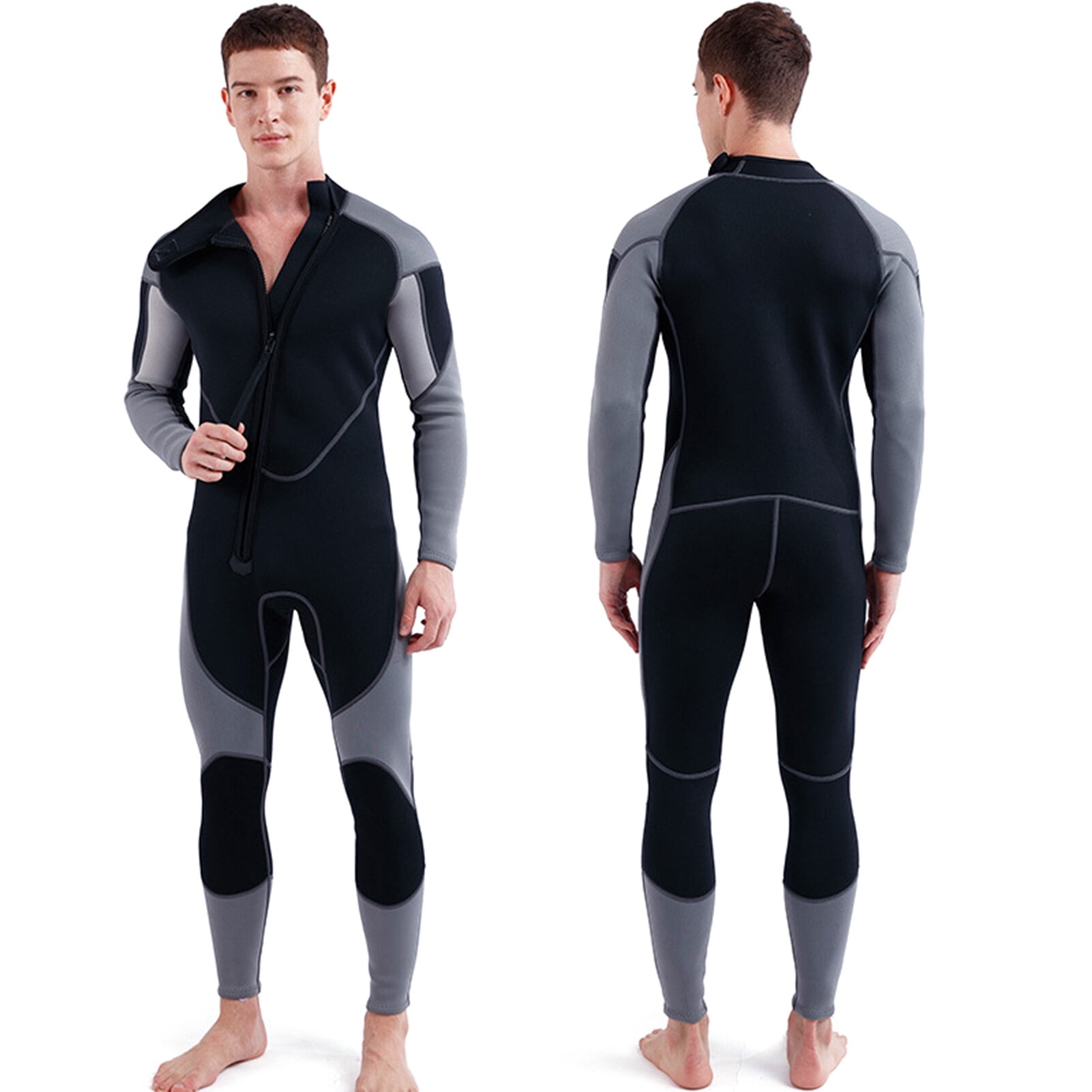 3mm Neoprene Wetsuit for Men Front Zip Full Body Diving Suit for ...