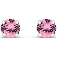 AFFY 3mm Round Cut Simulated Tourmaline Stud Earrings in 14k White Gold ...