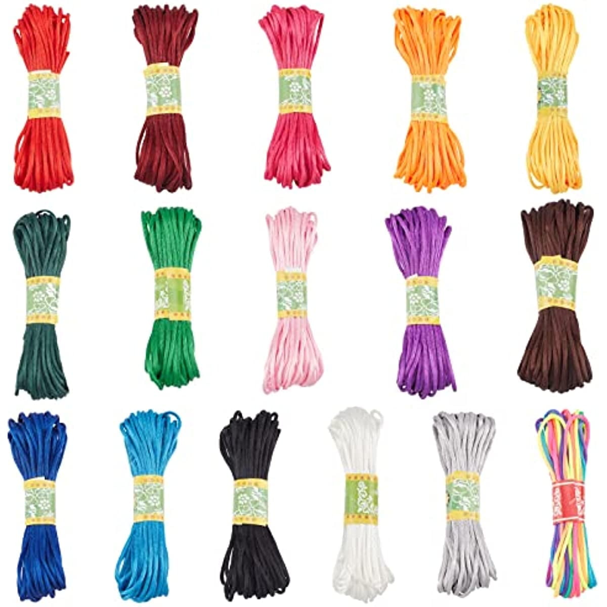 3mm Satin Nylon Trim Cord 16 Colors Rattail Silk Cord 160 Yards Silk ...
