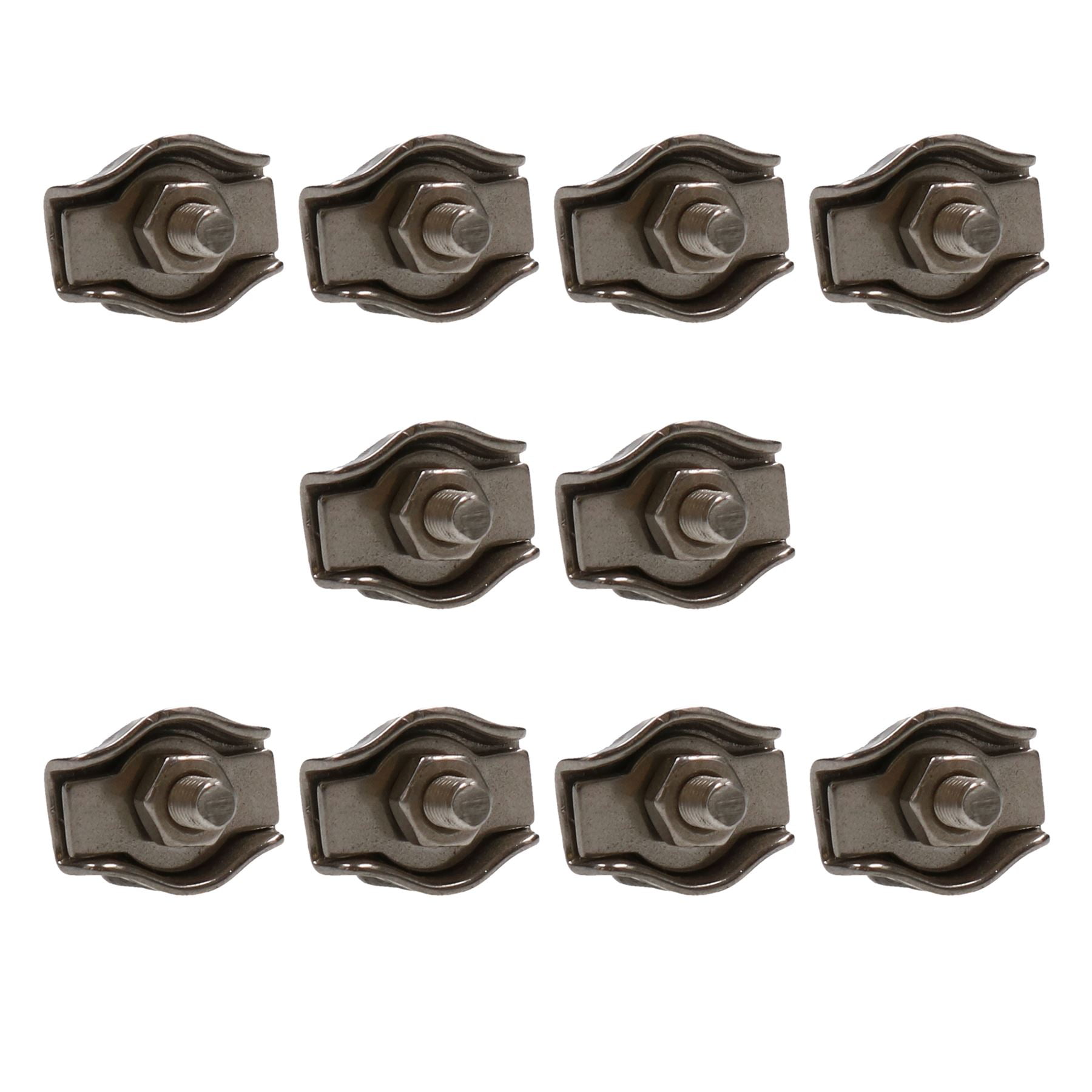 3mm Simplex Wire Rope / Cable Clamp Grips 10 PACK 316 Marine Stainless ...