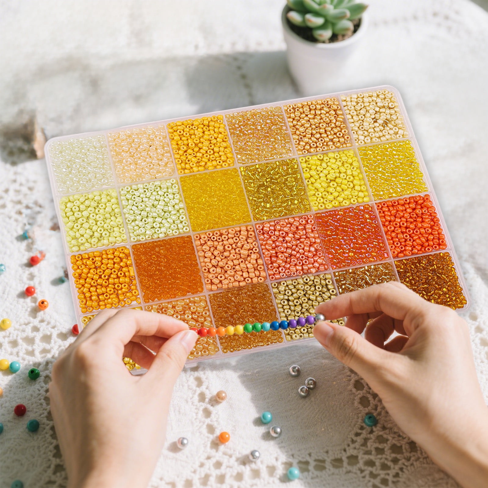 3mm Small Plastic Beads for Jewelry Making, 5200-Piece Craft Bead Set ...