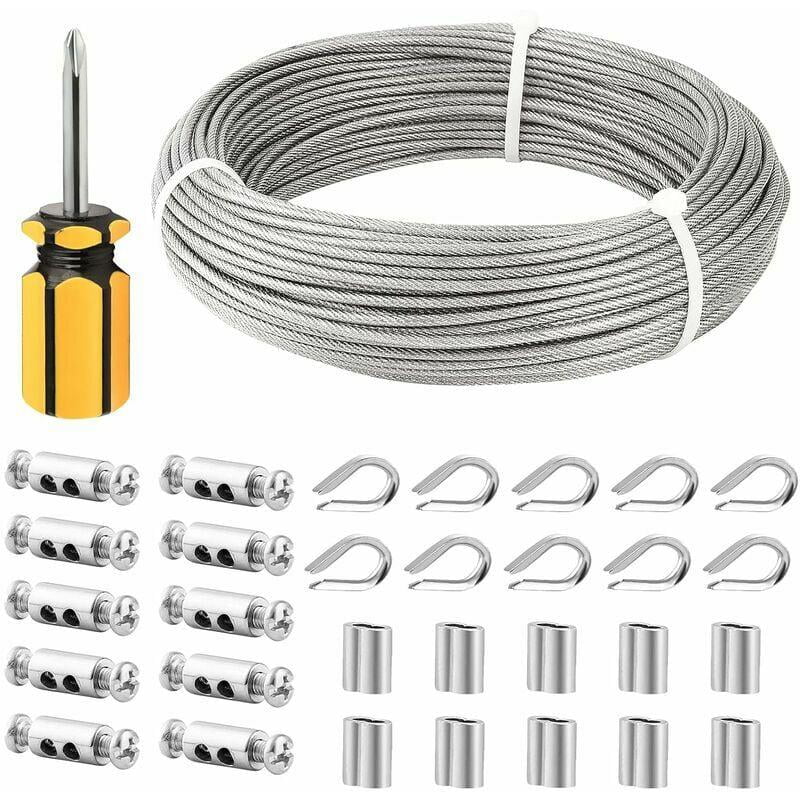 3mm Stainless Steel Cable, 50M/3mm Stainless Steel Rope, Coated Steel ...