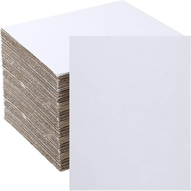 3mm Thick Corrugated Cardboard Sheet 100 Pack, 17x22" White Corrugated ...
