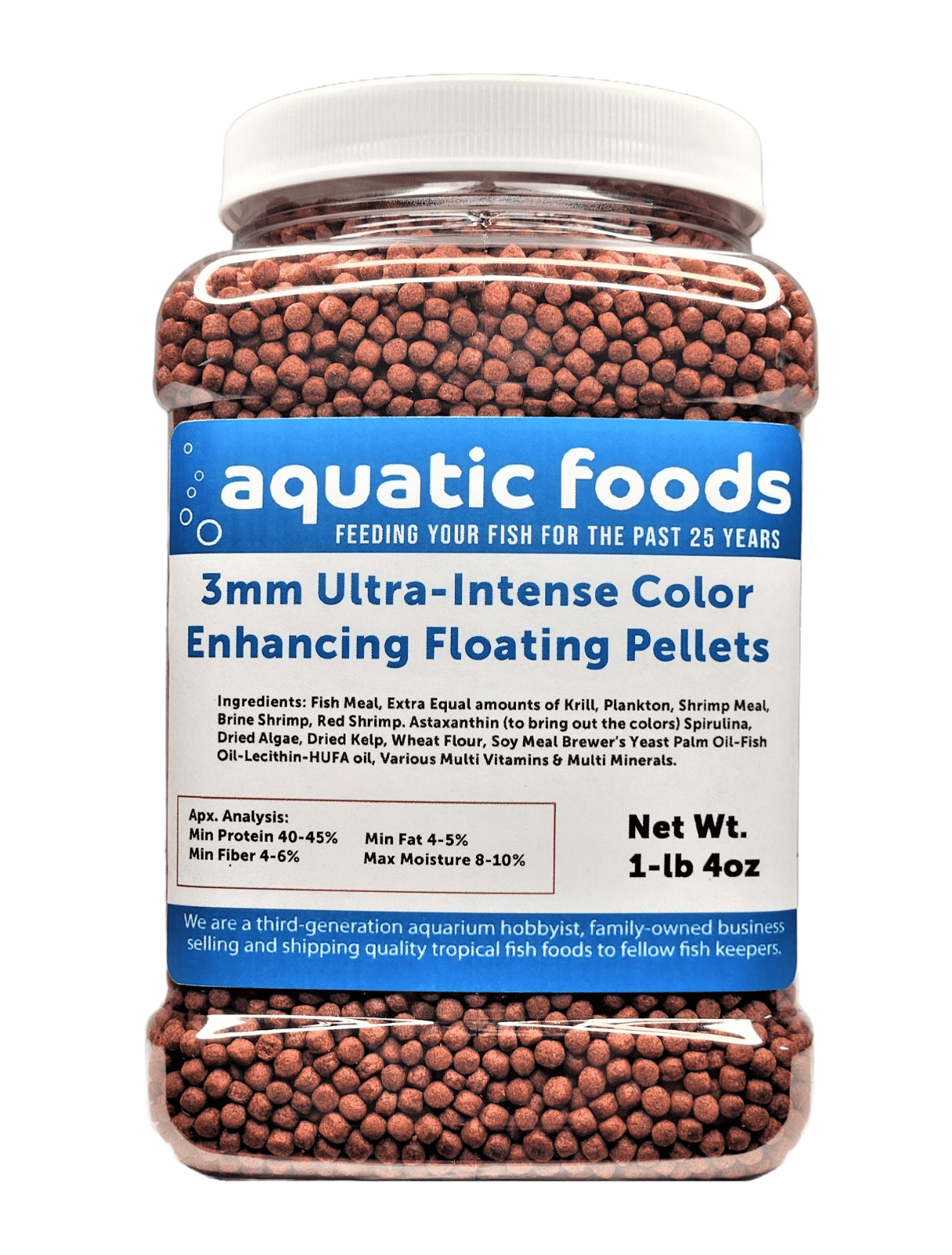 3mm Ultra-Intense Red Color Enhancing FLOATING Pellets for ALL Tropical ...