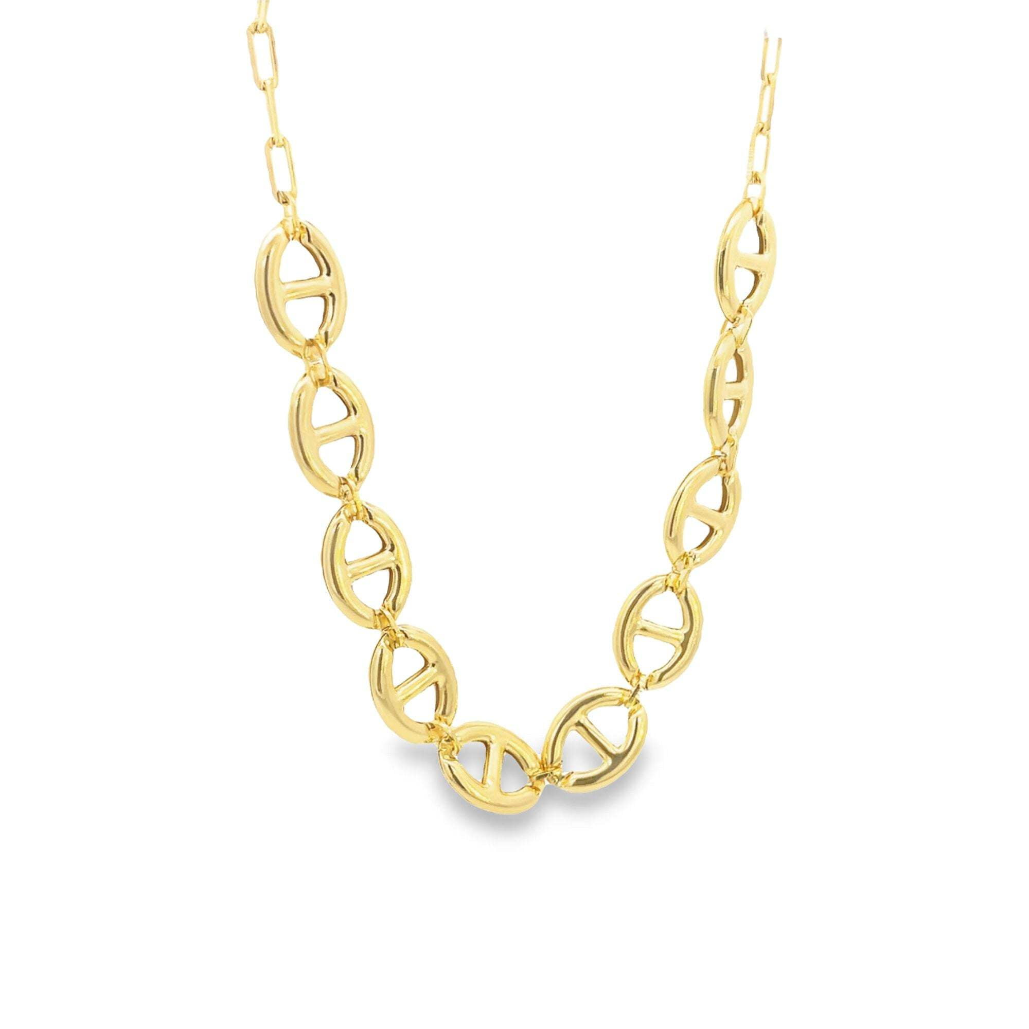 3mm Wide Light weight Puffy Mariner Link Necklace (H202)(I558 ...