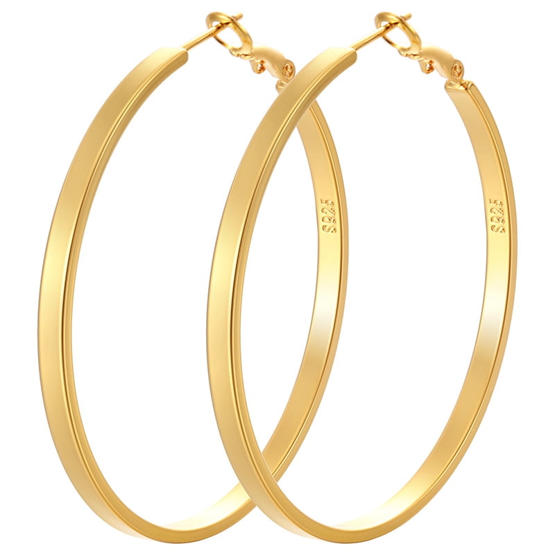 3mm Wide Silver Hoop Earrings for Women - Sterling Silver & 14K Gold ...
