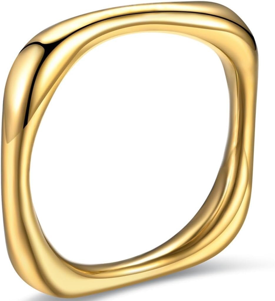 3mm Width Stainless Steel Shaped Stacking Wedding Band Promise ...