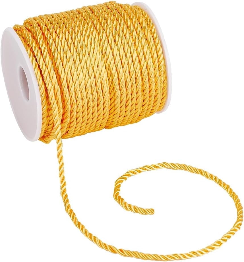 3mm Yellow Cord Trim 32 Yards Handmade Cording Window Bow Ties Crafts Rope Graduation Honor ...