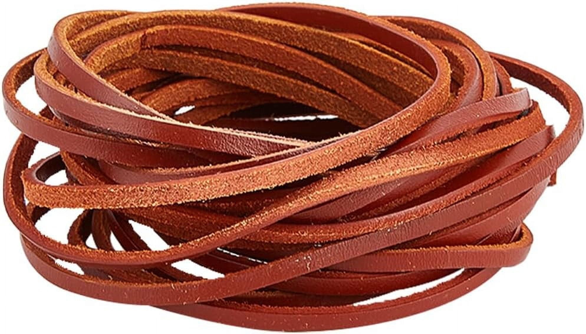 3mm x 5m Genuine Leather Strip Flat Leather Cord 2mm Thick Cowhide ...