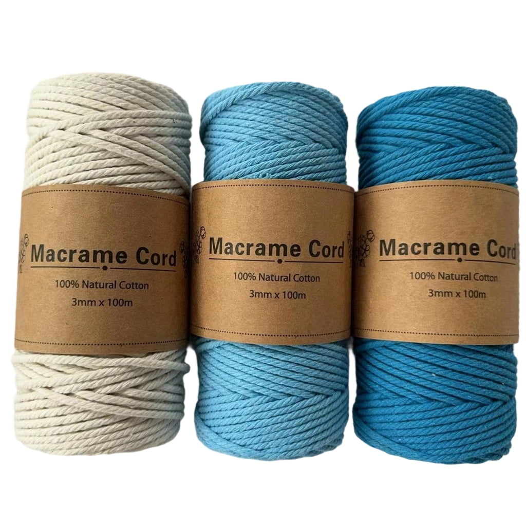 3mmx100m Cotton Rope Soft Cotton Cord for Art Craft Plant Hangers ...