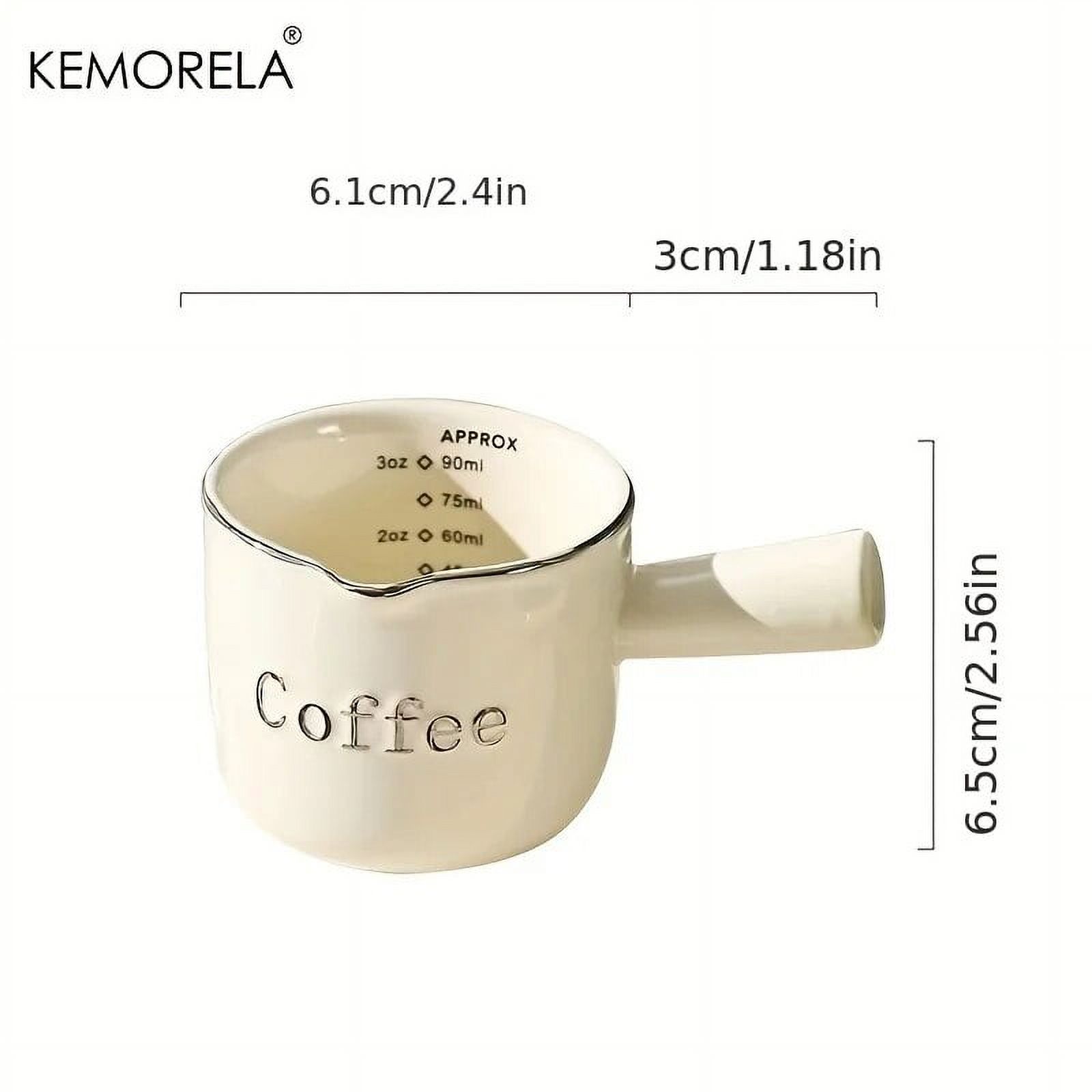3oz/90ml Ceramic Measuring Cups Espresso Extraction Cup Transfer Cup ...
