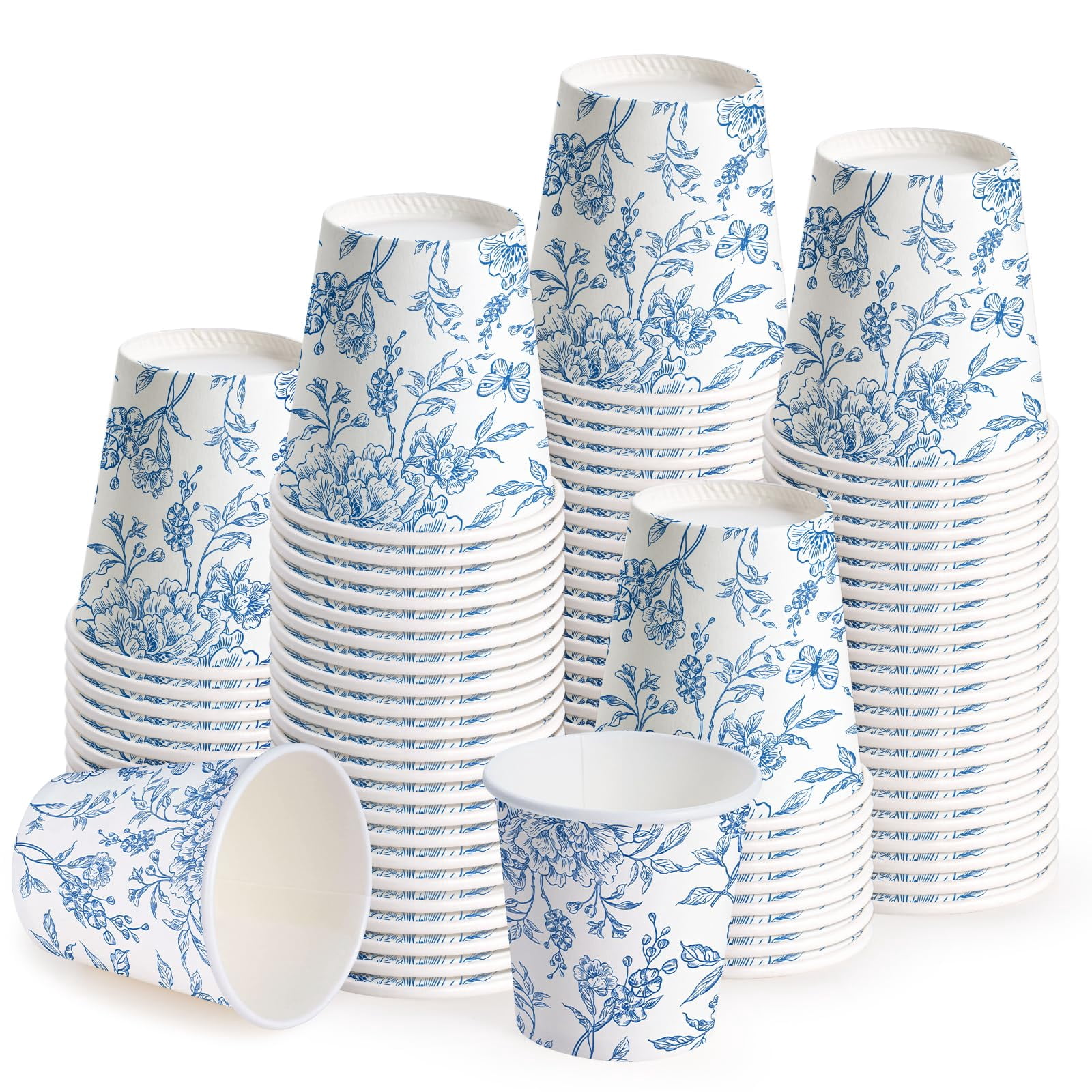3oz Disposable Paper Cups 100 Pack Small Bathroom Rinse Cups Wildflower ...