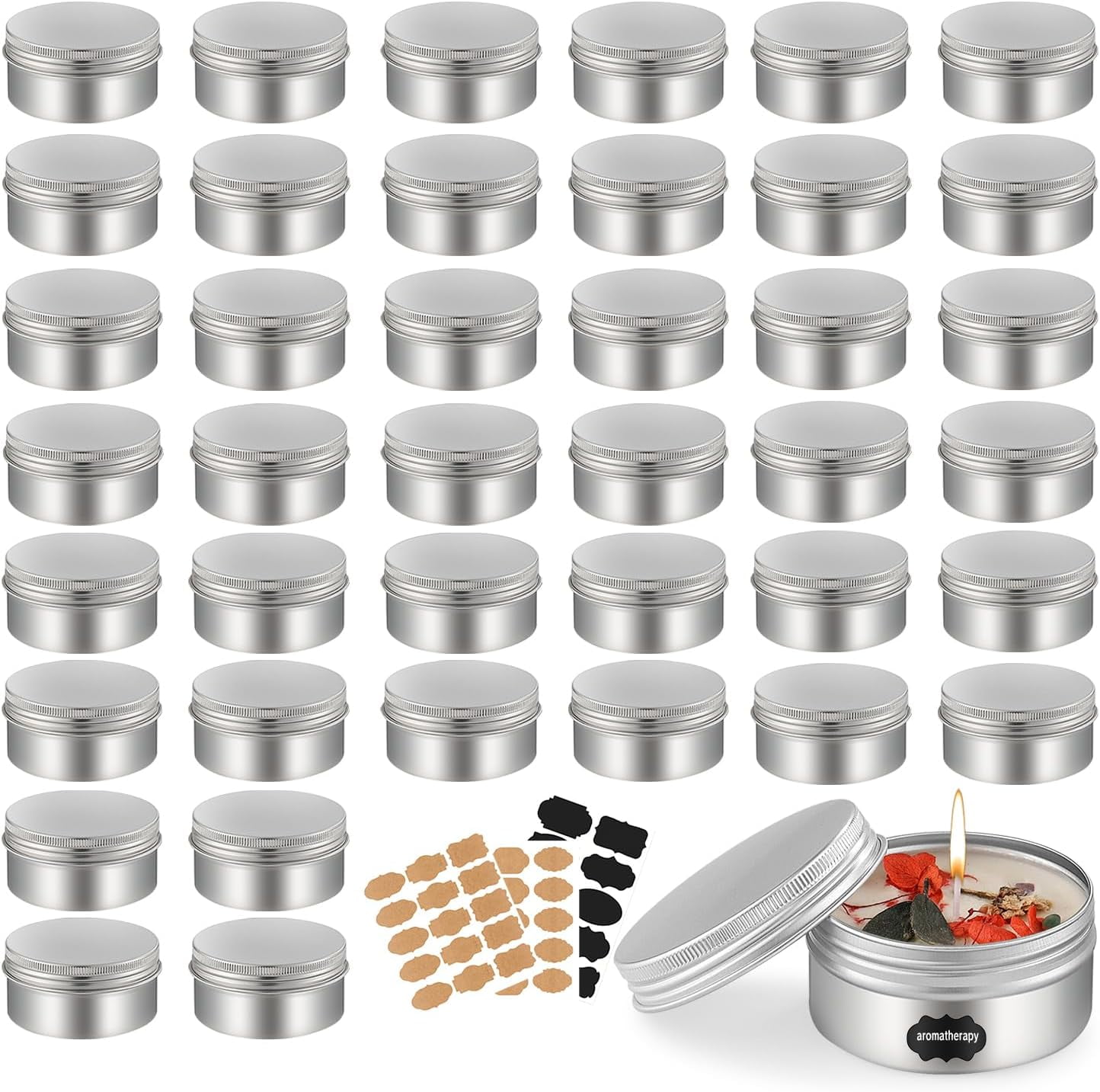 3oz Tins Aluminum Tin Can 20 Pack Salve Tins Metal Tins, 3 oz Tins with ...