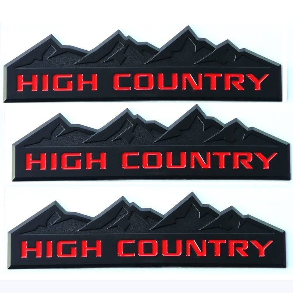 3pack Chrome High Country Emblem Badges Door Tailgate 3D Nameplate ...