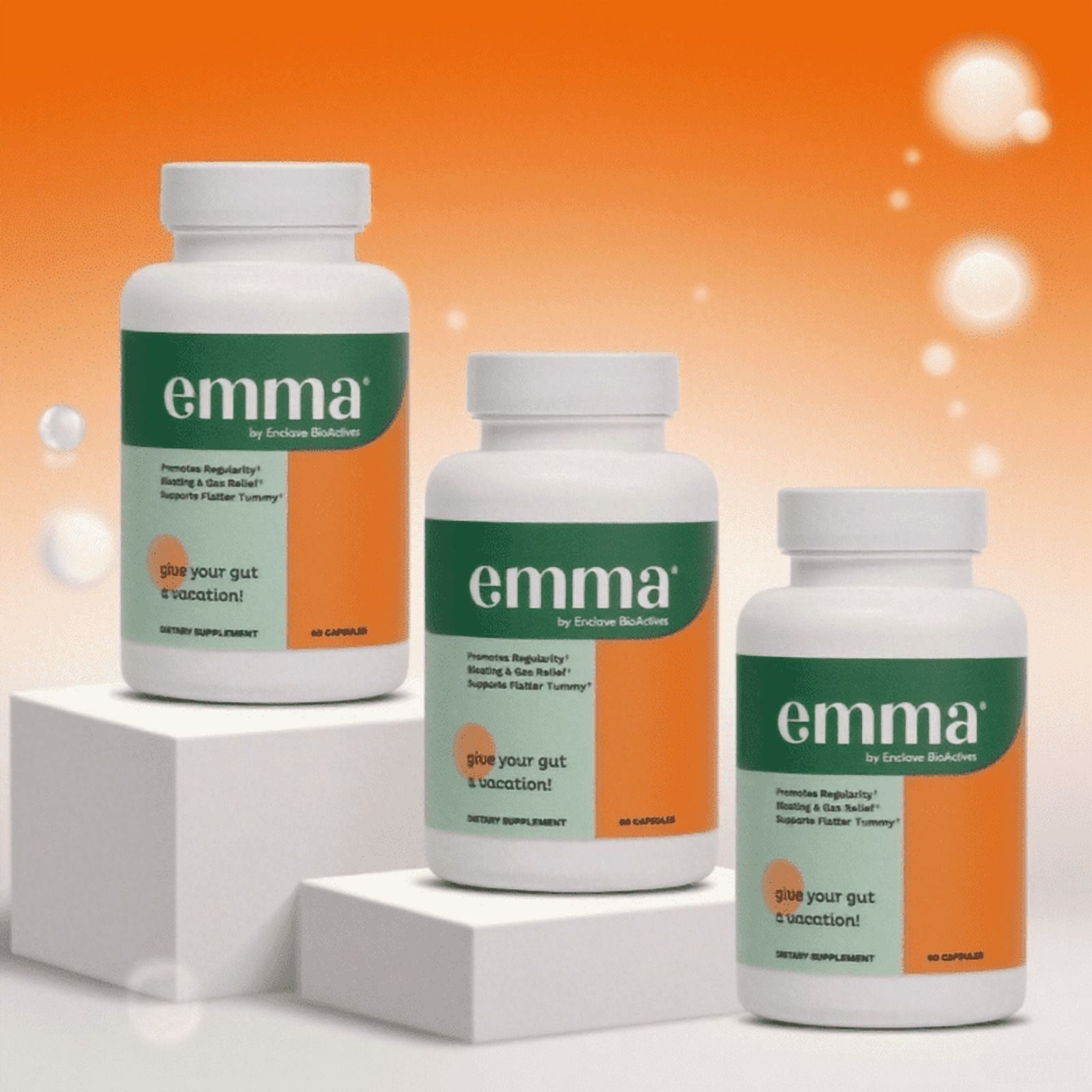3pack Emma Gut Health Capsules – 60 Caps/Pack, Probiotics Alternative ...