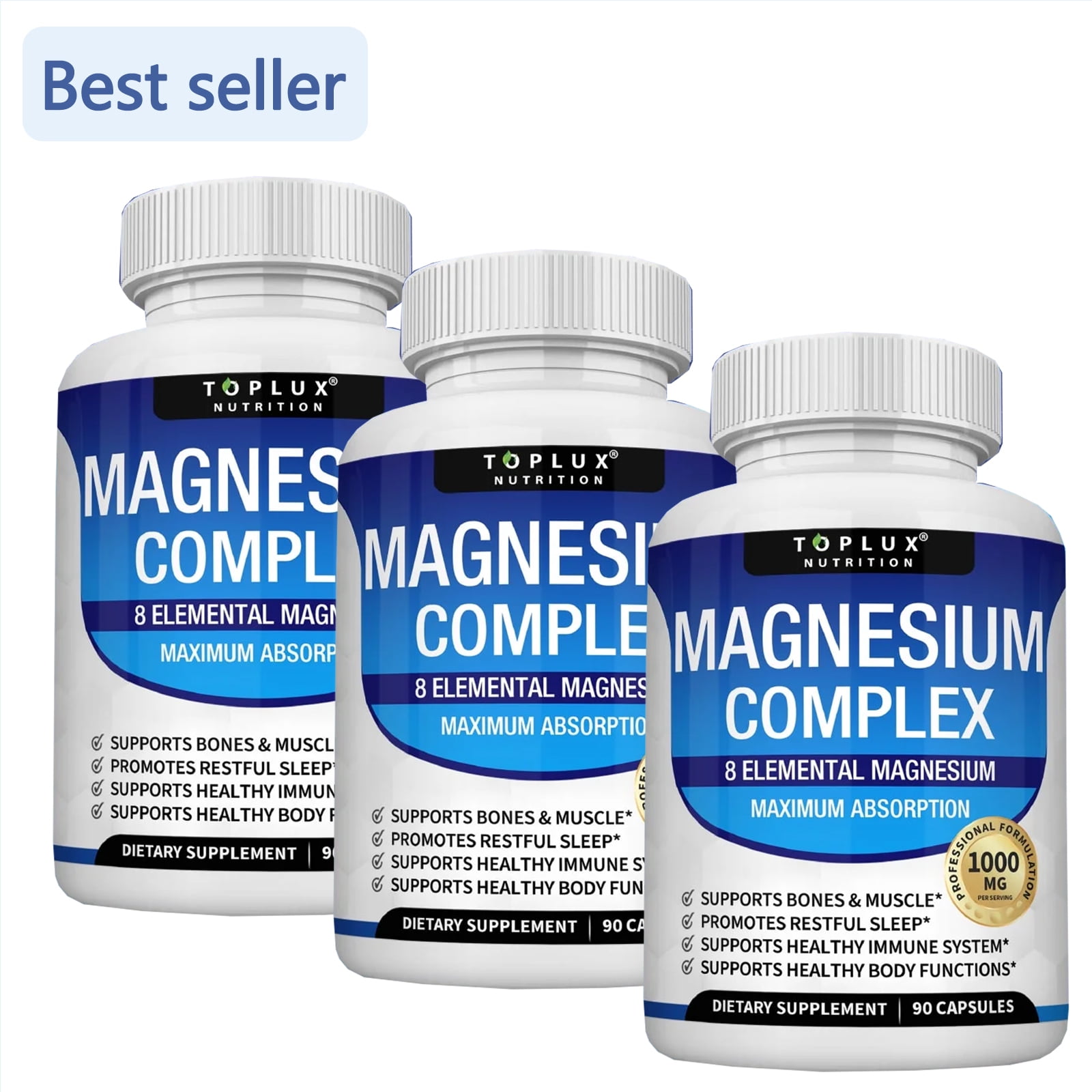 3pack Magnesium Breakthrough - Has 8 Forms of Magnesium’- 90 Caps ...