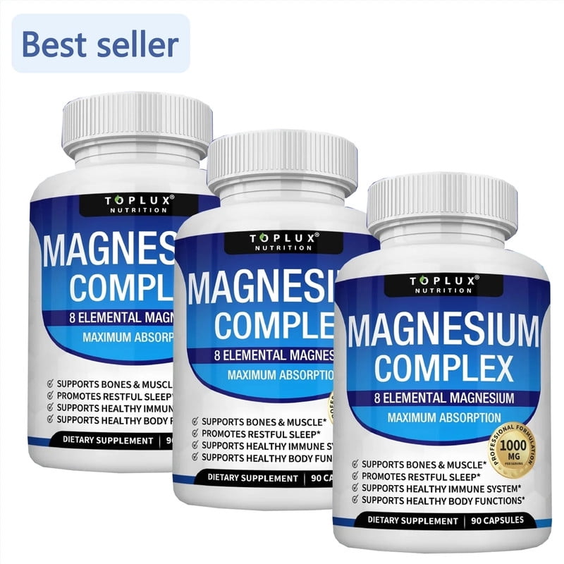3pack Magnesium Breakthrough Supplement – 8 Forms of Magnesium, 90 ...