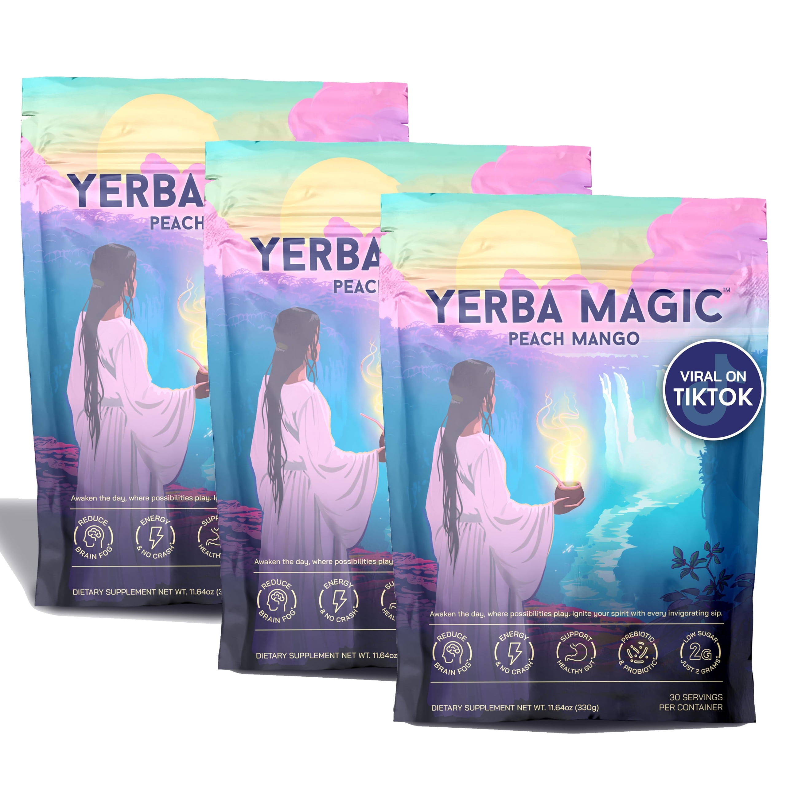 3pack Yerba Mate Instant Tea Powder, 3-in-1 Super Drink | Yerba Magic ...