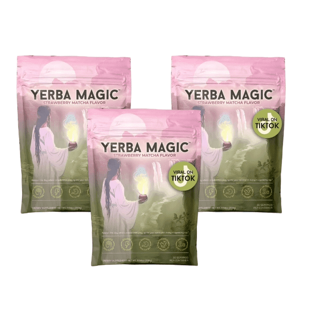 3packYerba Magic | Yerba Mate Instant Tea Powder | Strawberry Matcha ...