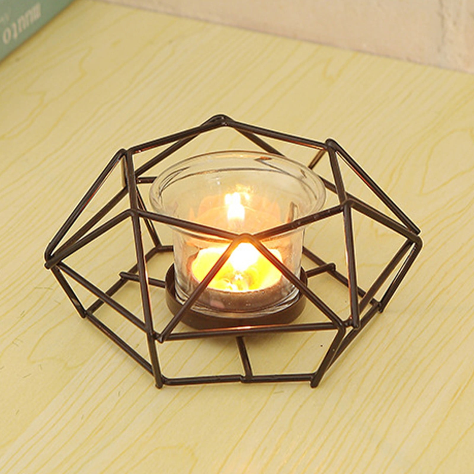 3packs Geometric Tealight Candle Holders Gold, Modern Metal Geo Wedding ...