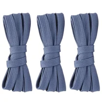 3pair Double Layer Flat Shoe Laces Dark Blue for Sneakers Adults Kids ...