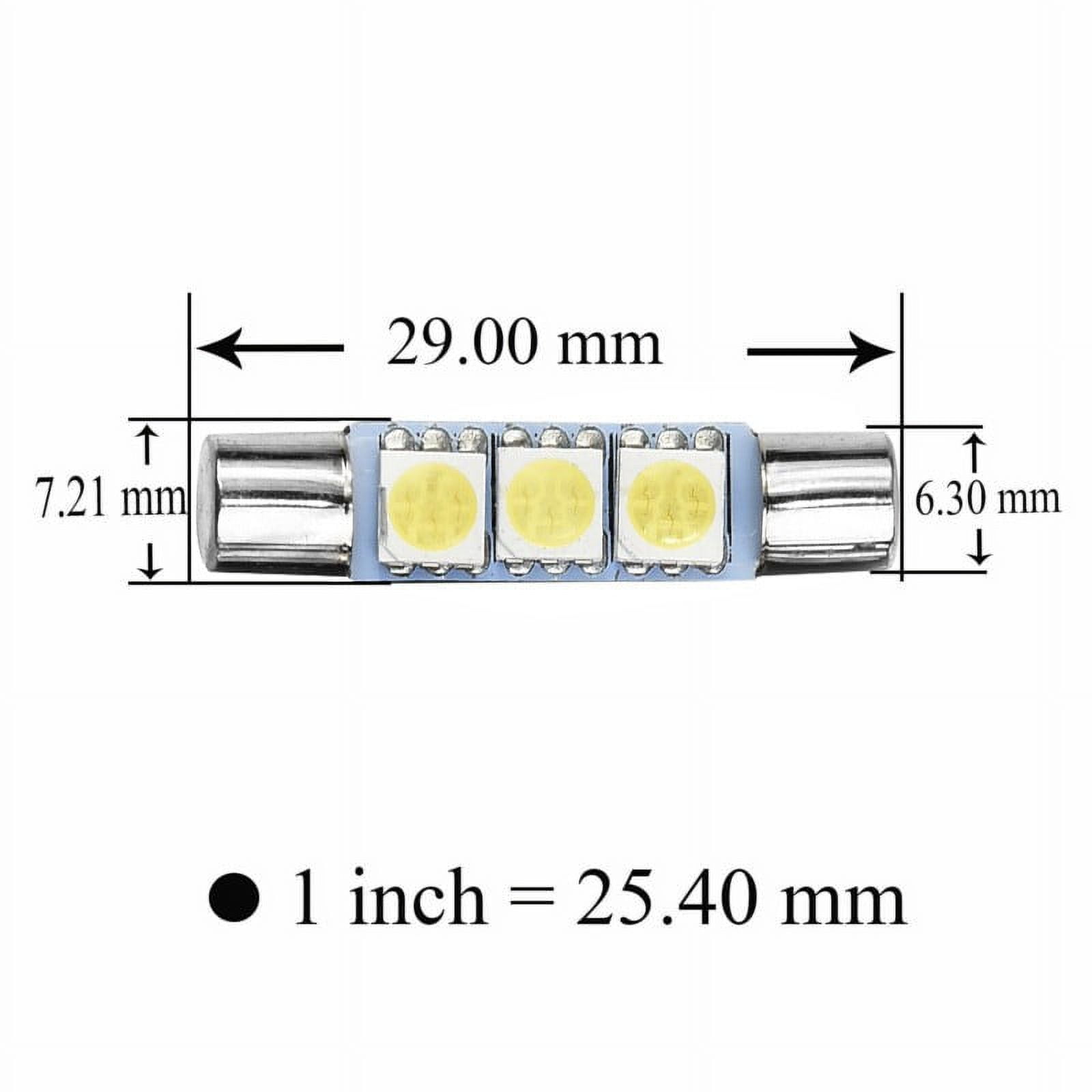 3pair Xenon White 3SMD 6641 6614F LED Bulb Sun Visor Makeup Mirror Fuse ...