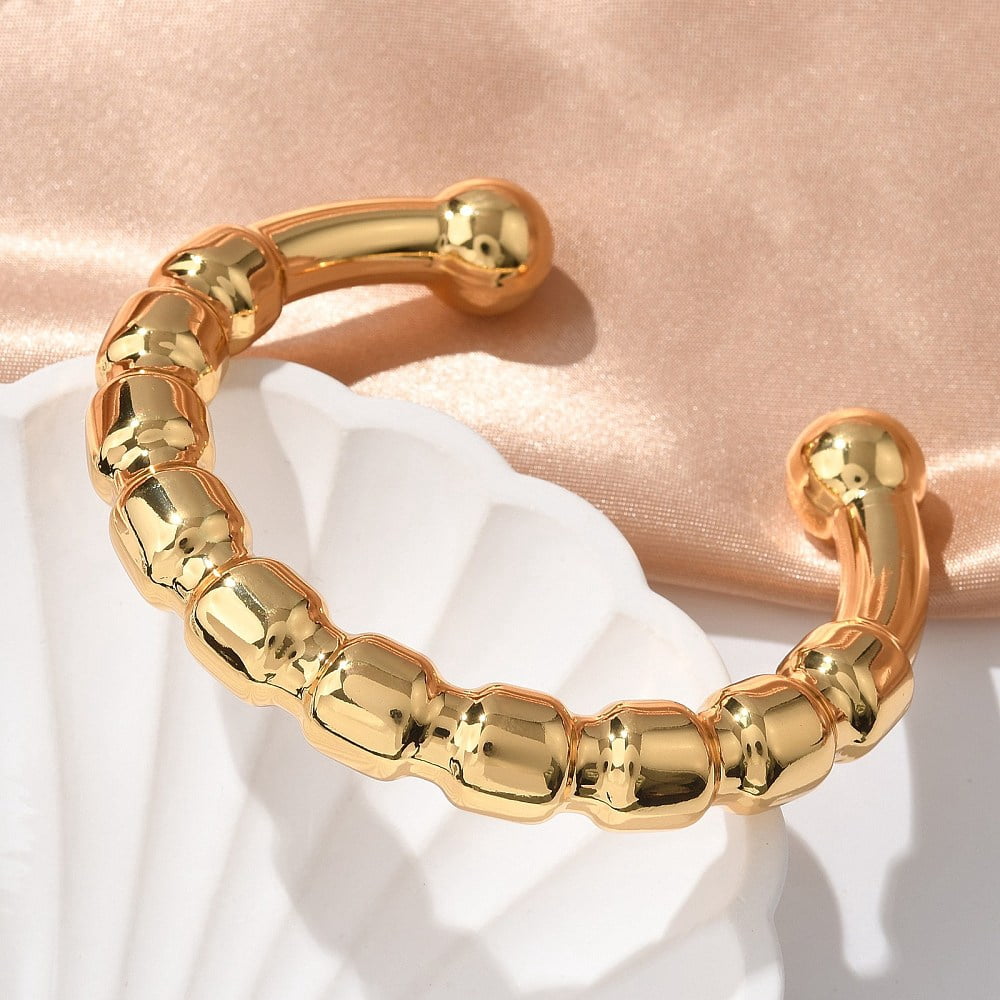 3pc 304 Stainless Steel Cuff Bangles Open Bangles for Women Golden 2-1 ...