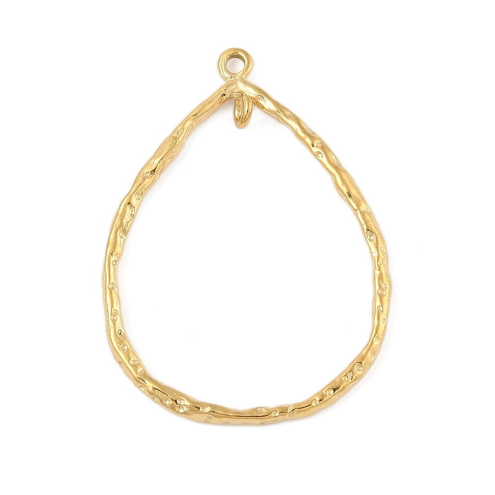 3pc 304 Stainless Steel Pendants Teardrop Charms PVD Vacuum Plating ...