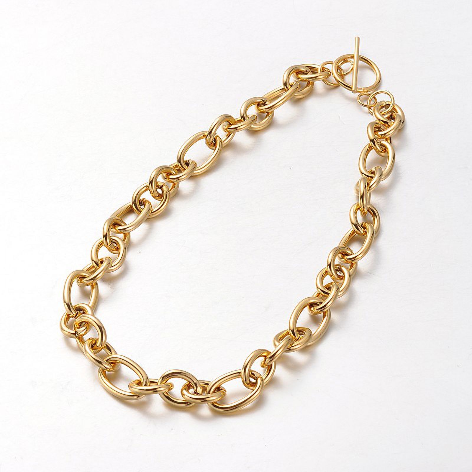 3pc 304 Stainless Steel Rolo Chain Necklace with Toggle Clasps Golden ...
