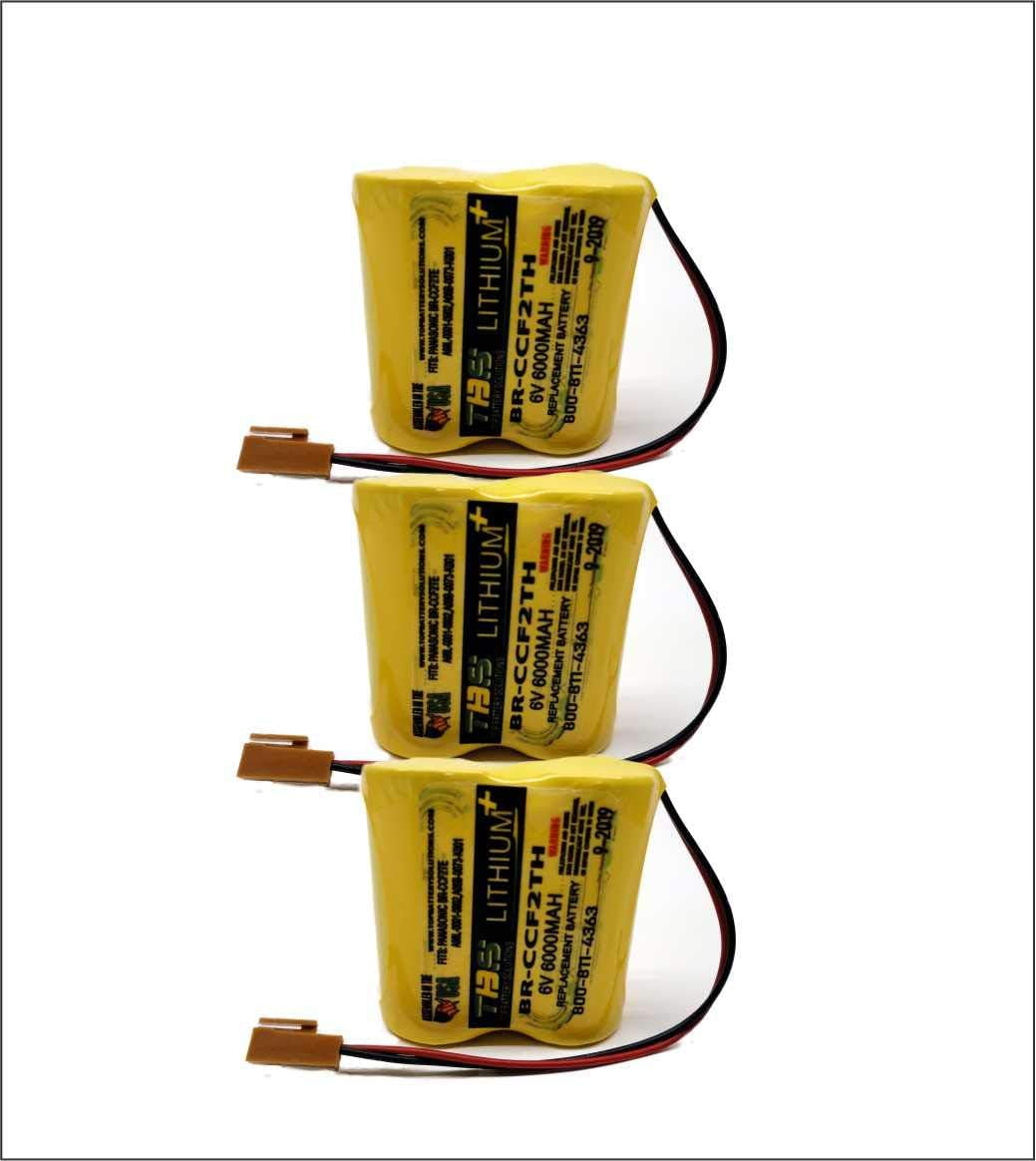 3pc BR-CCF2TH 6V Lithium Replacement Battery for Fanuc oi Mate Model-D, Panasonic Controls, PLC ...