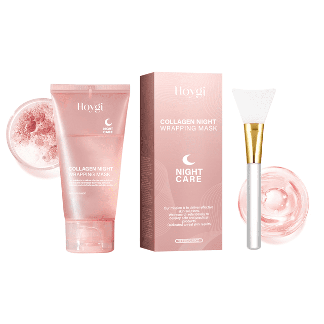 3pc Collagen Night Wrapping Mask, Overnight Peel Off Hydrolyzed ...