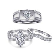 2 Carat Princess Wedding Ring Set - Bridal Set - Wedding Trio Set ...