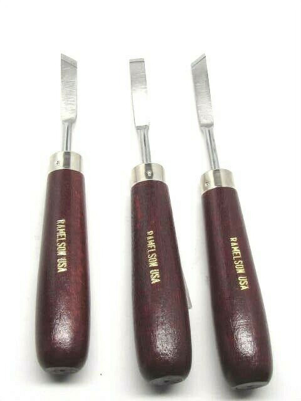 3pc Dog Leg Chisels Wood Carving Relief Cabinet Pattern Makers RAMELSON ...
