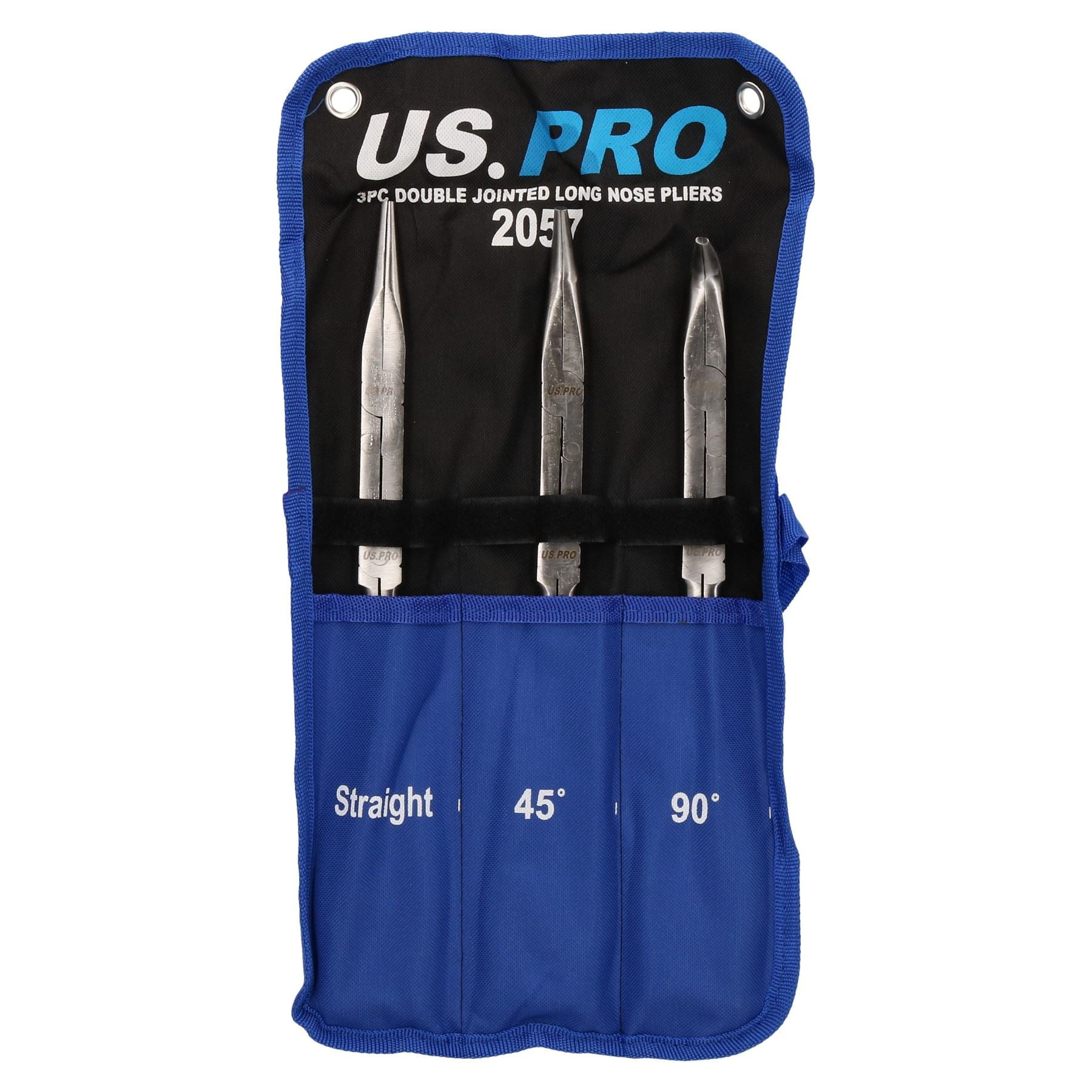 3pc Double Jointed Long Nose Plier Set 340mm Straight 45 90 degree ...
