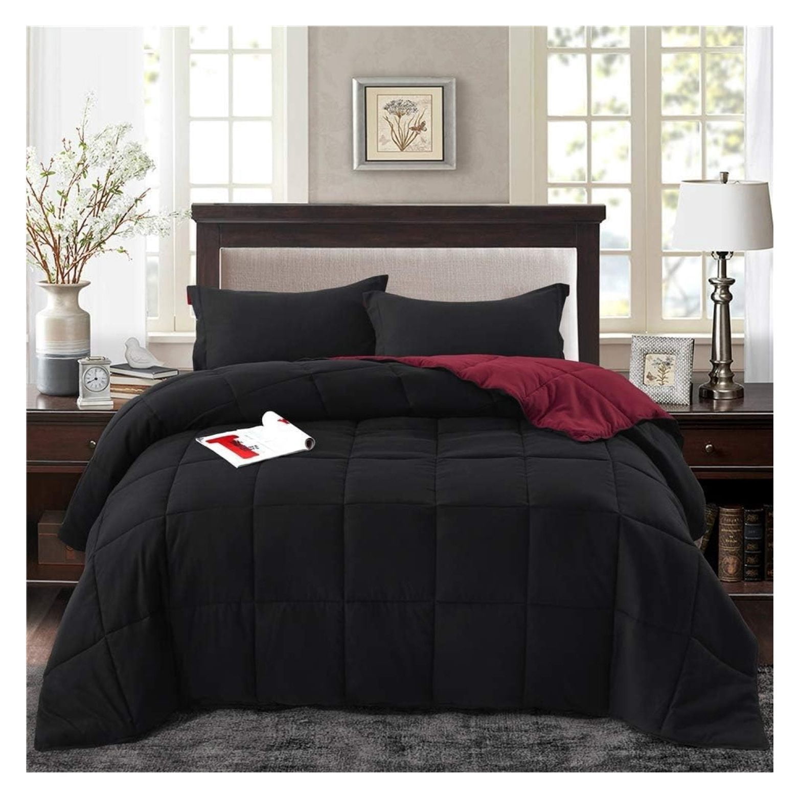 3pc Down Alternative Comforter Set - All Season Reversible Comforter ...