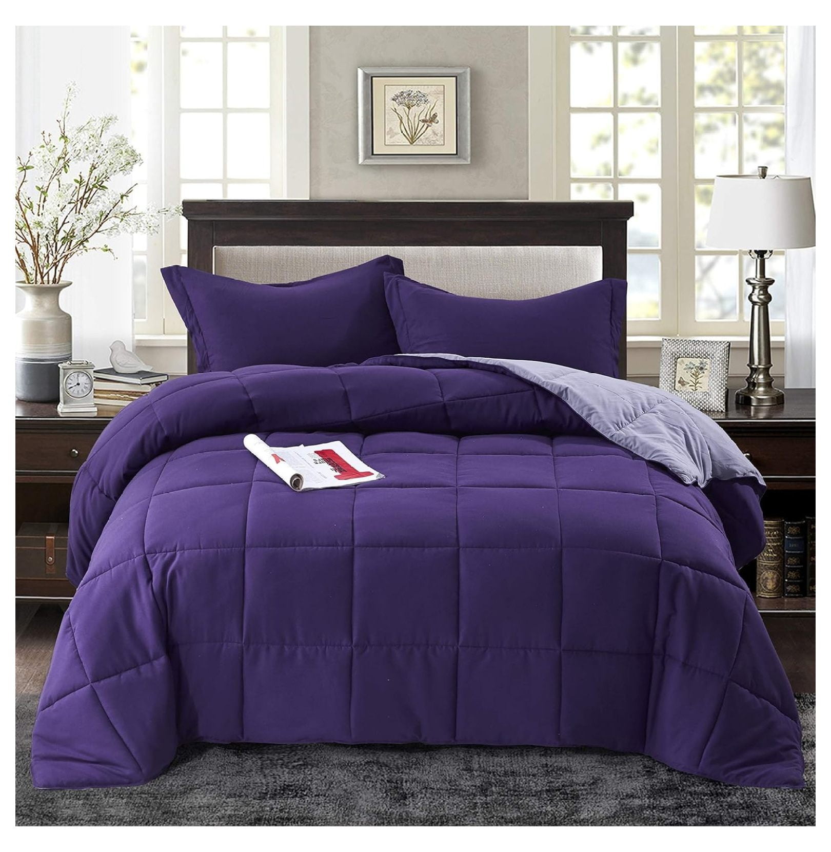 3pc Down Alternative Comforter Set - All Season Reversible Comforter ...
