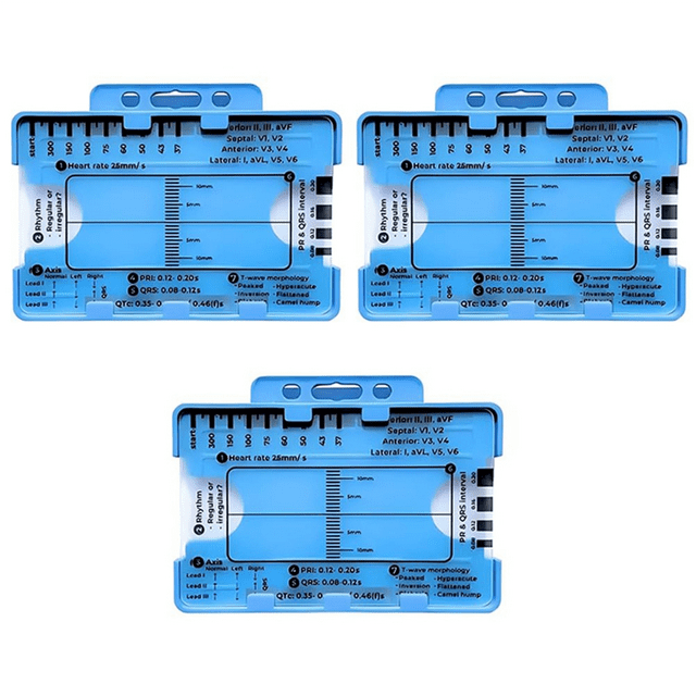 3pc ECG 7 Step Ruler,ECG Ruler for ECG/EKG Interpretation, Reference ...